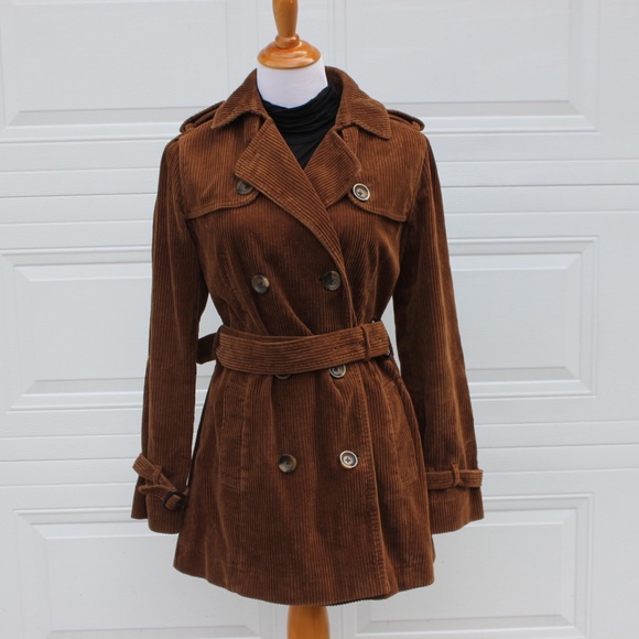 GAP | Jackets & Coats | Vintage Gap Corduroy Brown Trench Coat With ...